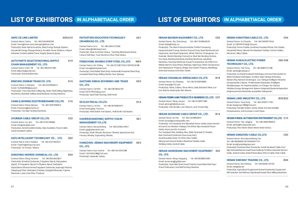 Exhibitors list 2023