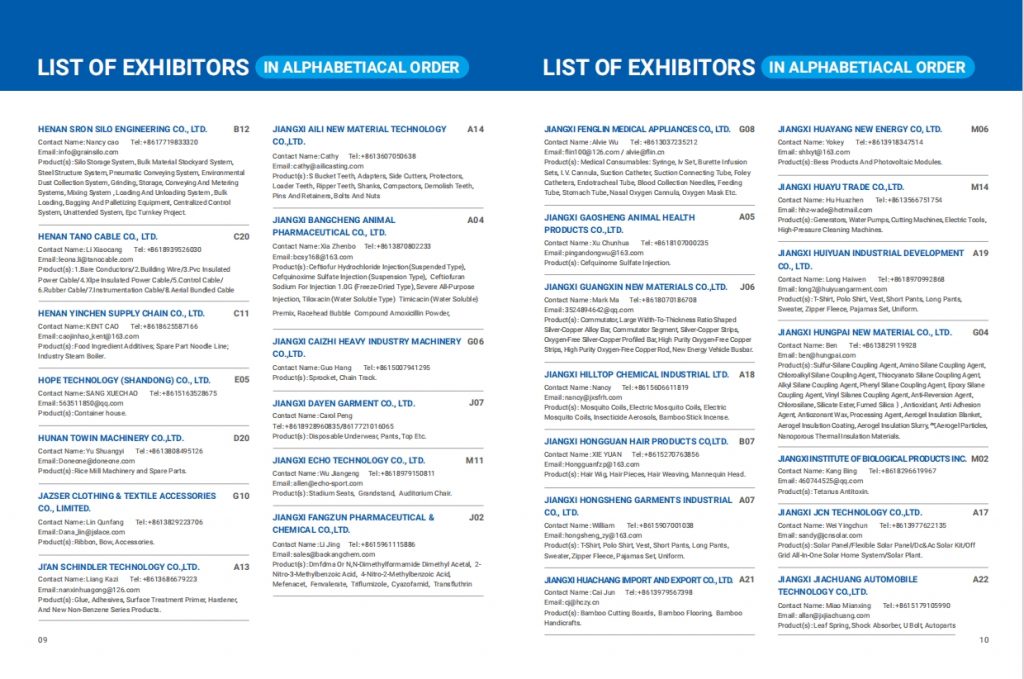 Exhibitors list 2023